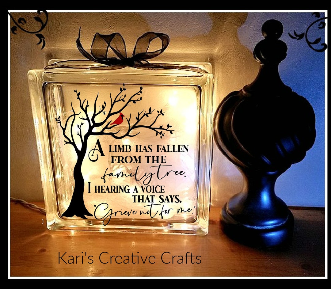 Memorial Glass Blocks, Sympathy Gift, Personalized Glass Block, Custom ...