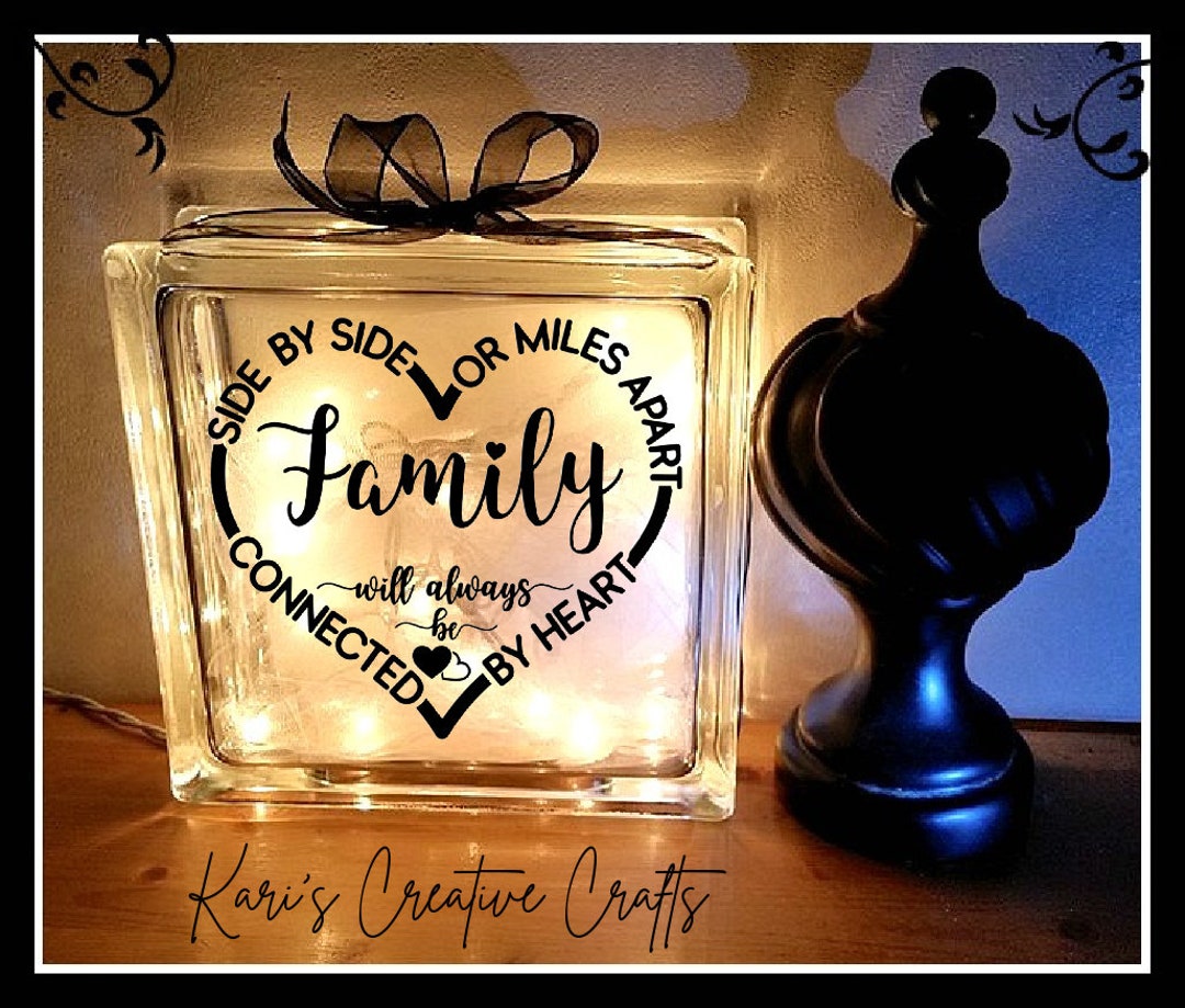 Family Quote Gift, Family Gift, Family, Glass Block, Night Light ...