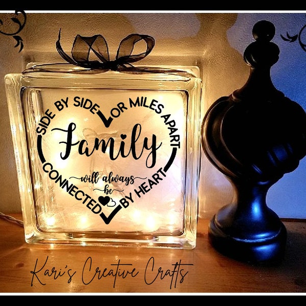 Family Glass Block - Etsy