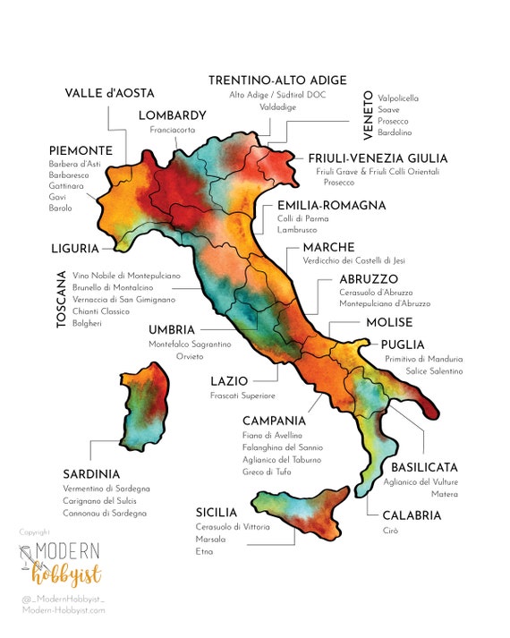 Italian Vineyards Map