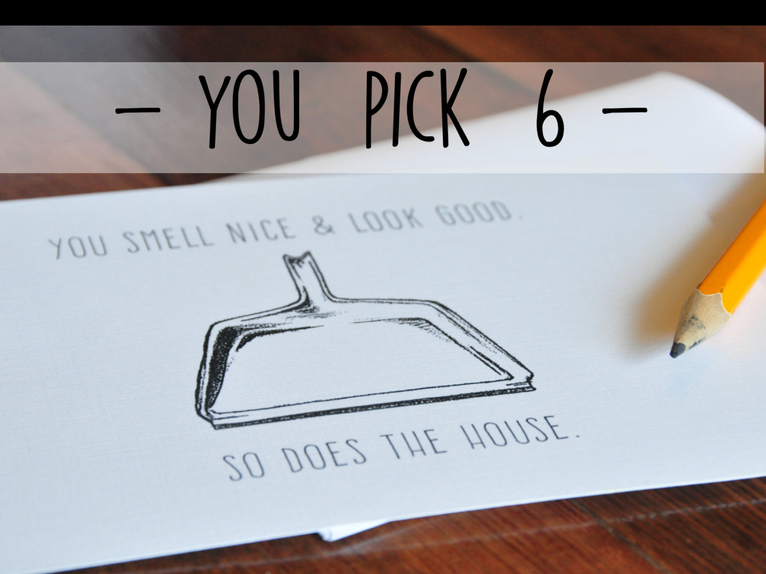 You Pick 6 - Domestic Thank You Notes, Indent Cards, Clever Thank You ...