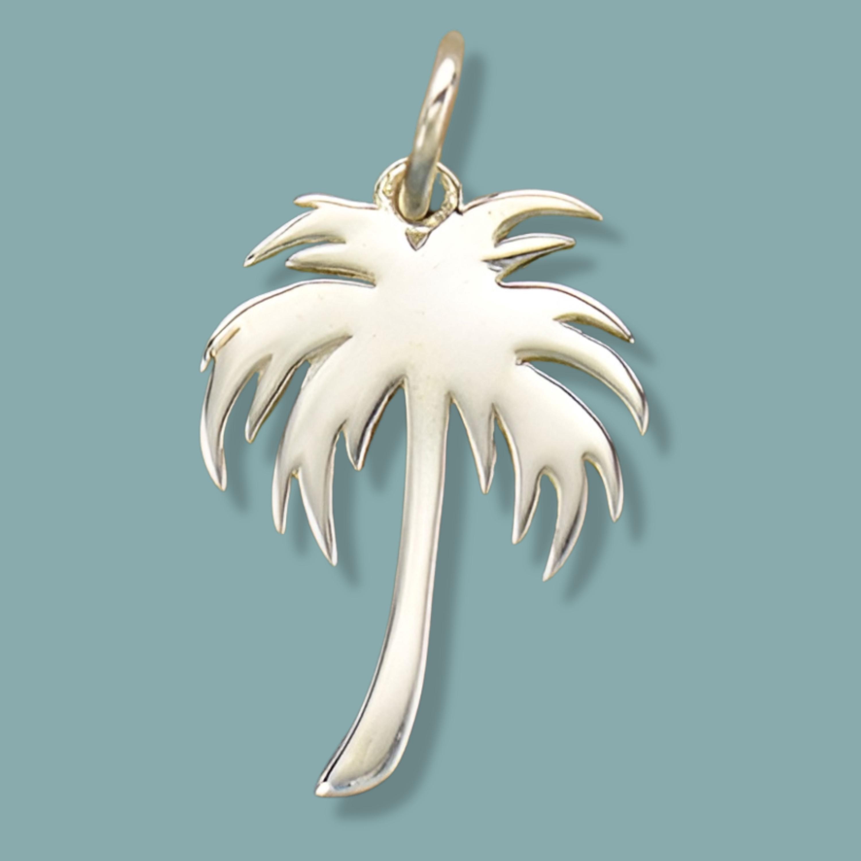 Sterling Silver Large Palm Tree, Palm Tree Charm, Cutout Palm Tree ...