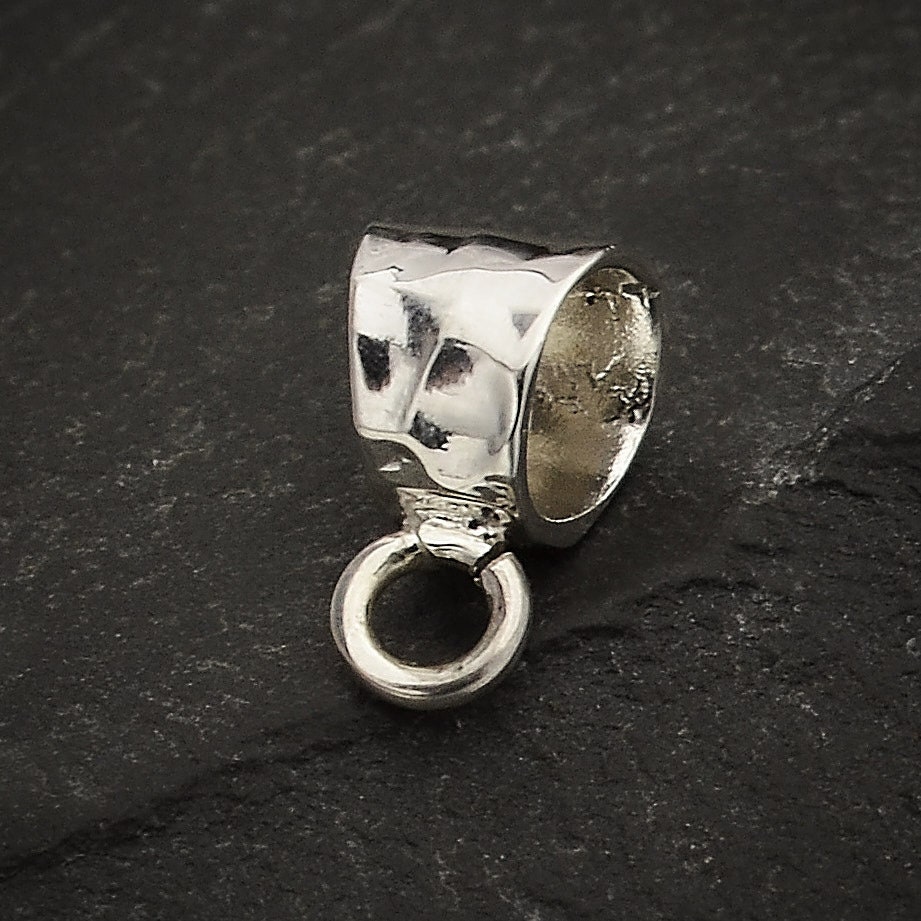 Pendant Bail Front Facing Ring, Hammered Finish Bail, DIY Jewelry ...