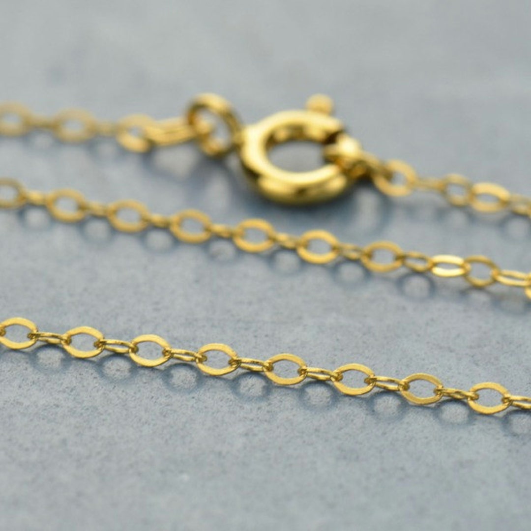 14K Gold Filled Finished Chain, Ring Clasp, 18", Gold Jewelry, Gold ...