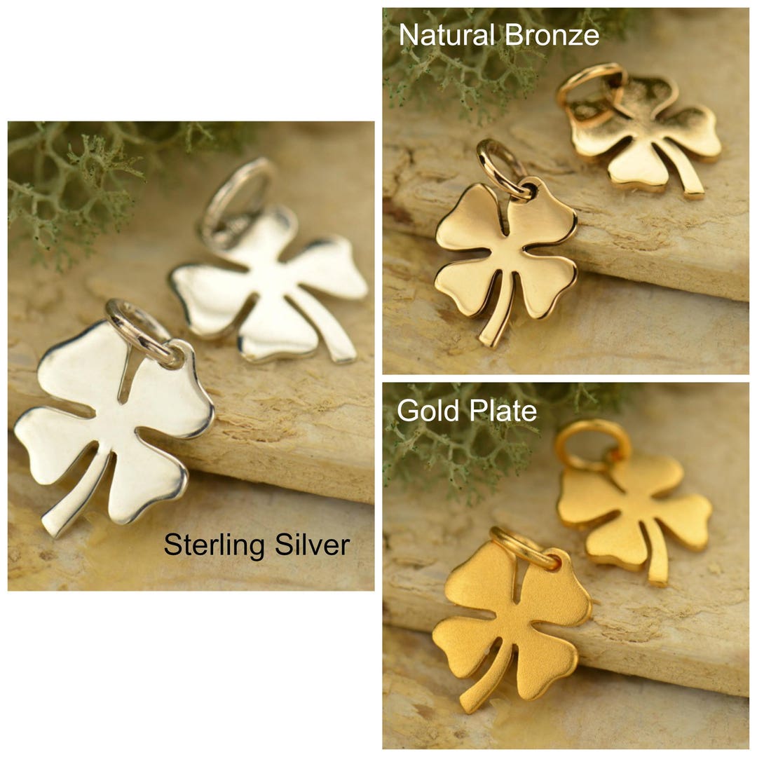 Sterling Silver Four Leaf Lucky Clover, Clover Charm, Lucky Charm, Four ...