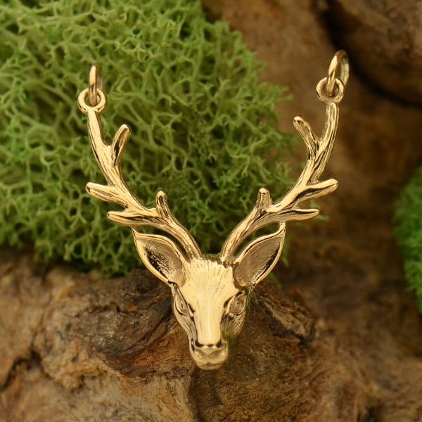 Sterling Silver Realistic Stag Stag Head Festoon Stag - Etsy