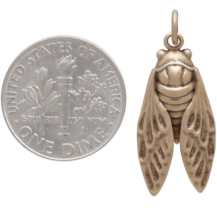 Bronze Cicada Charm Bug Jewelry Insect Charm Nature - Etsy