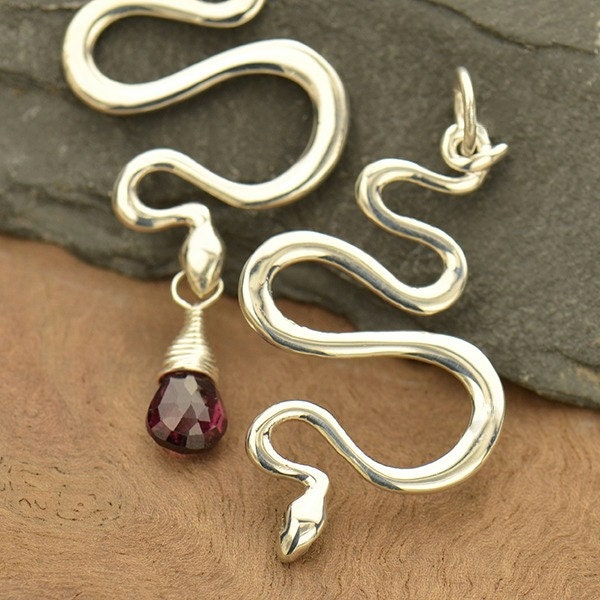 Sterling Silver Snake Pendant, Twisted Snake, Silver Snake, Snake Charm ...