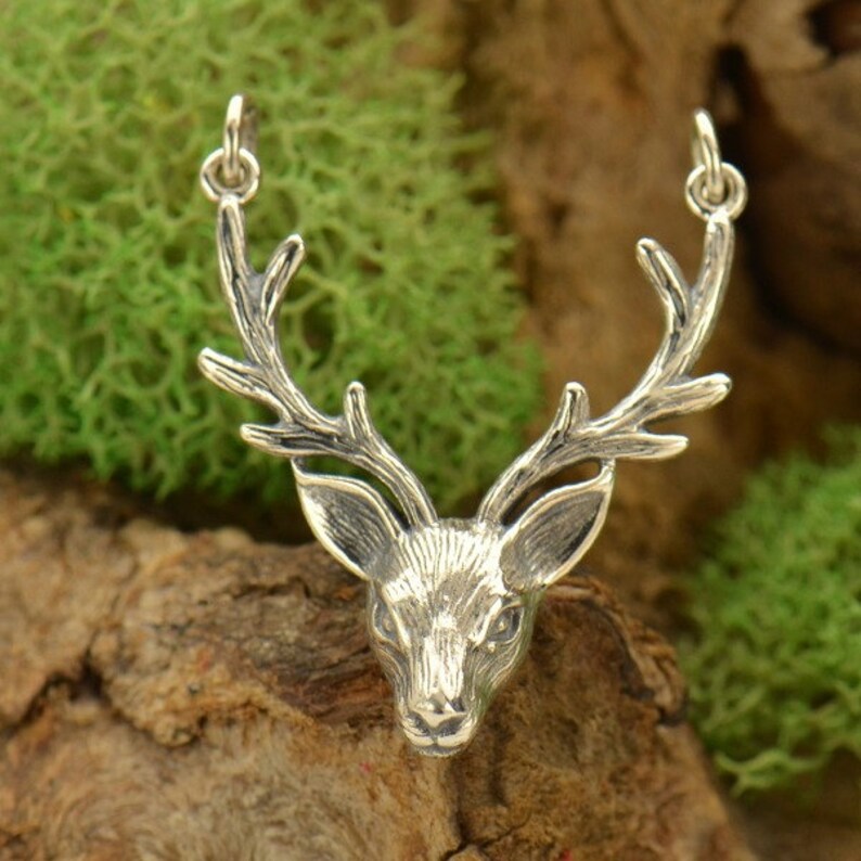 Sterling Silver Realistic Stag Stag Head Festoon Stag | Etsy