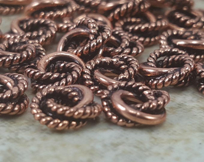 Copper Jump Ring, Twist and Plain, Twisted Wire Ring, Copper Jump Ring ...