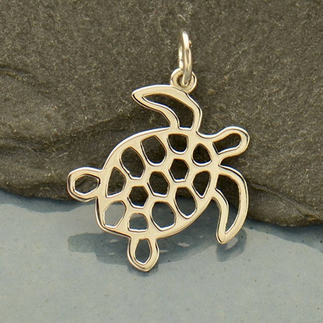 Sterling Silver Sea Turtle Charm, Silver Sea Turtle, Turtle Charm ...