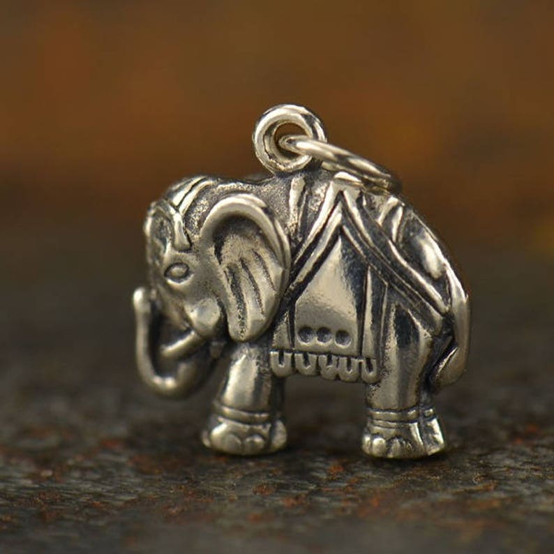 Sterling Silver Elephant Charm Elephant Necklace Silver - Etsy
