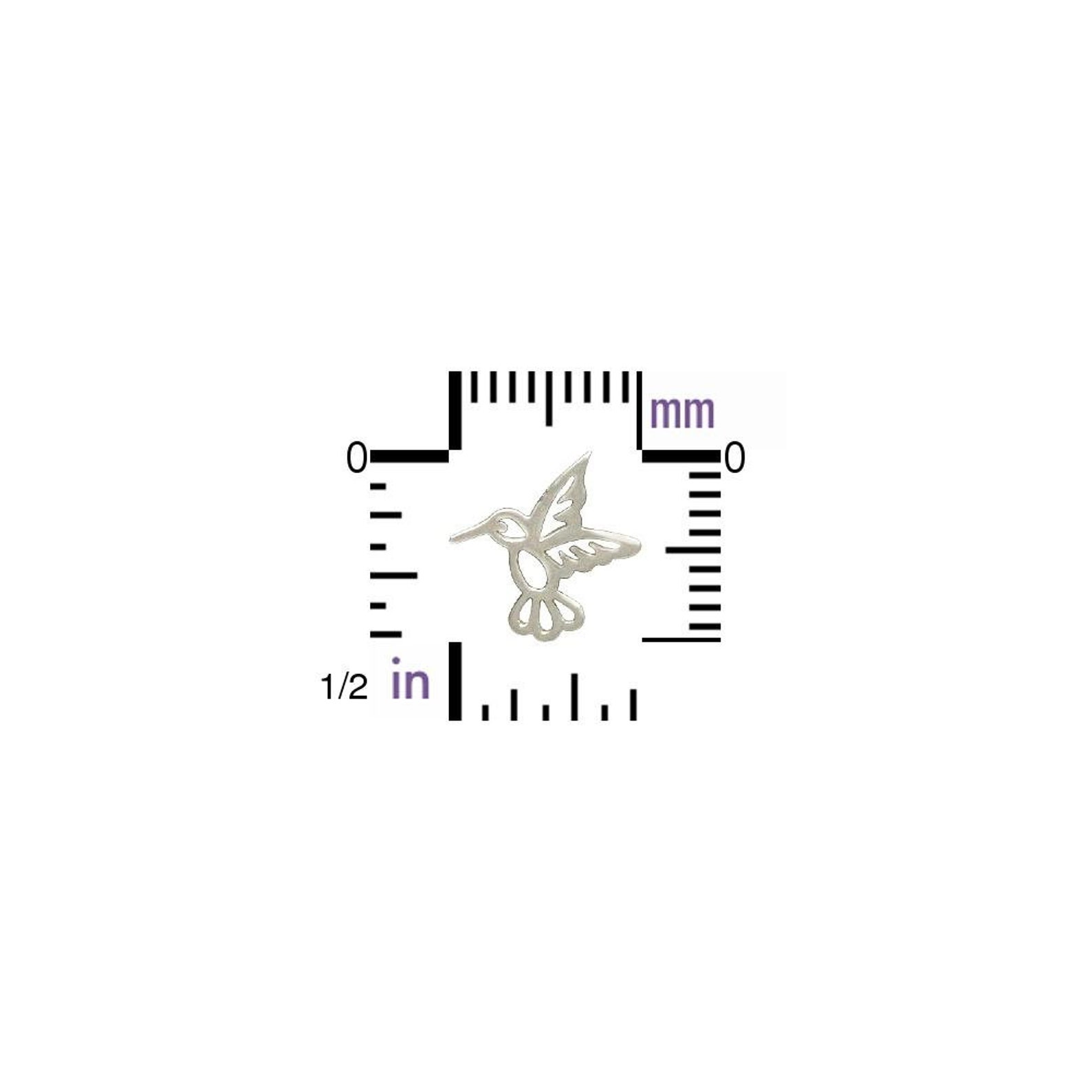 Sterling Silver Tiny Hummingbird Solderable Charm, Bird Embellishment ...