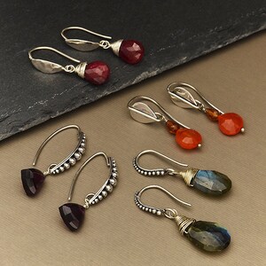 Sterling Silver Hammered Ear Hook, Almond Shape Earring, Hammered ...