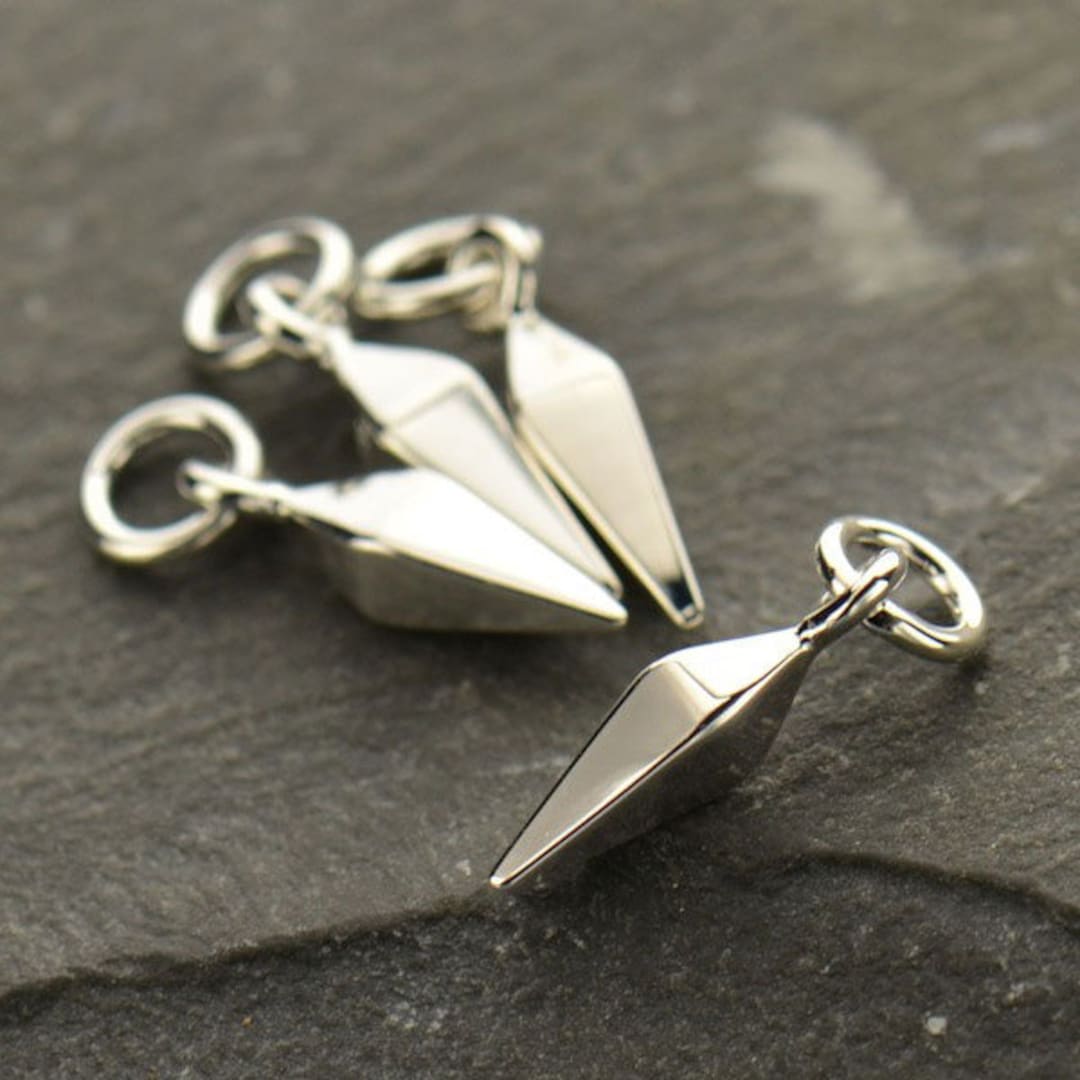 Spike Dangle Charm, Spike Charm, Sterling Silver Spike Charm, Bronze ...
