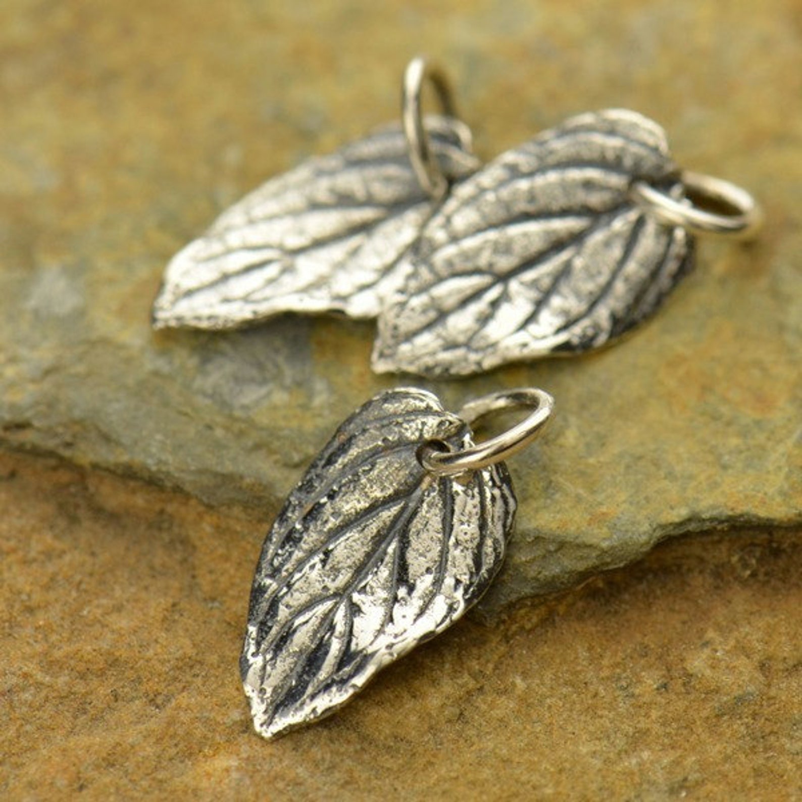 Sterling Silver Small Mint Leaf Leaf Charm Mint Leaf Mint - Etsy