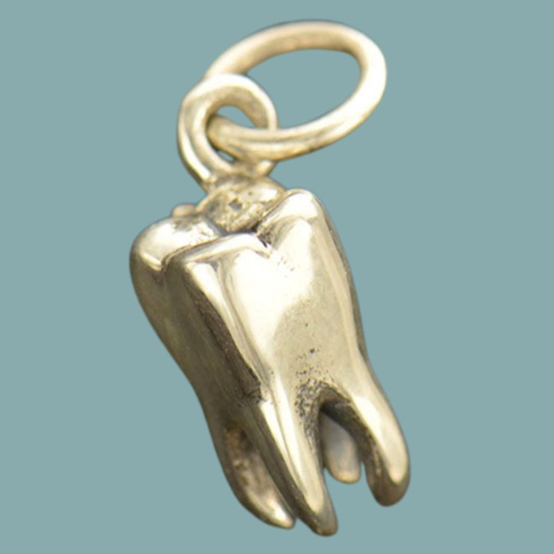 3D Sterling Silver Tooth Charm: Dental Jewelry, Dentist Gift - Etsy