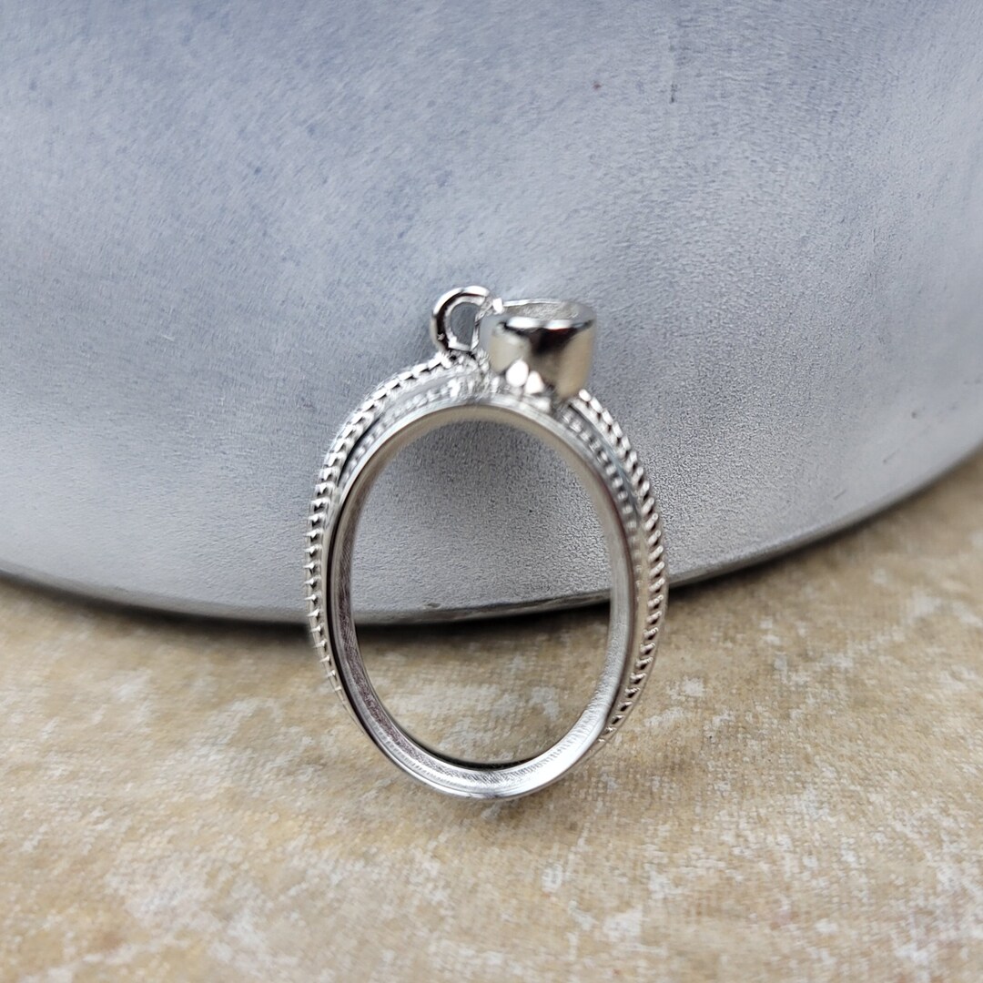 Open Back Bezel, Cabochon Setting, Pendant Bezel, Sterling Silver Bezel ...