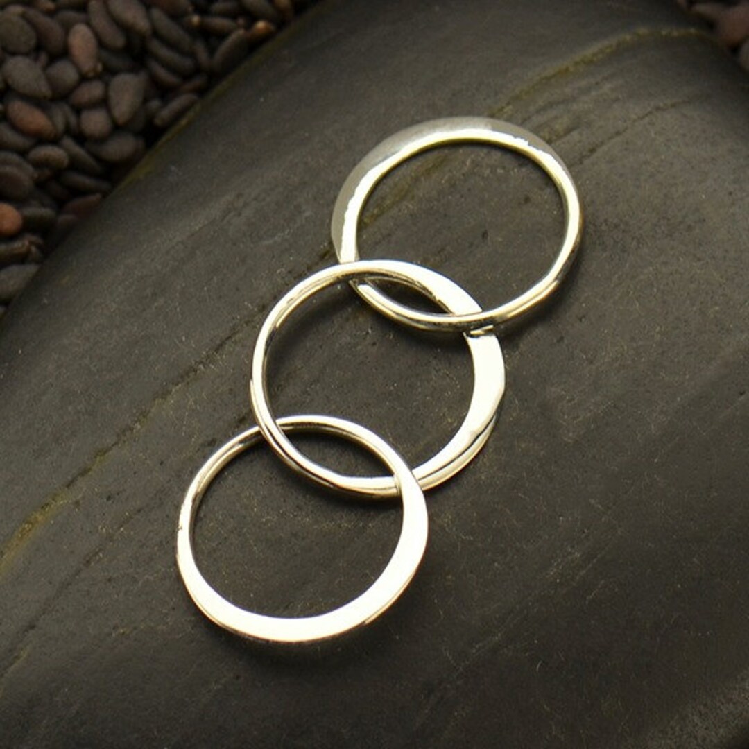Sterling Silver Circle Link Chain, Segment Ring, Silver Findings ...