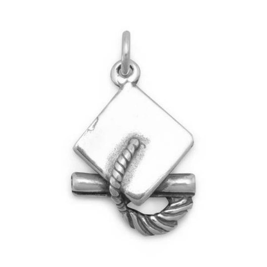 Sterling Silver Graduation Cap Charm, Graduation Jewelry, Graduation ...