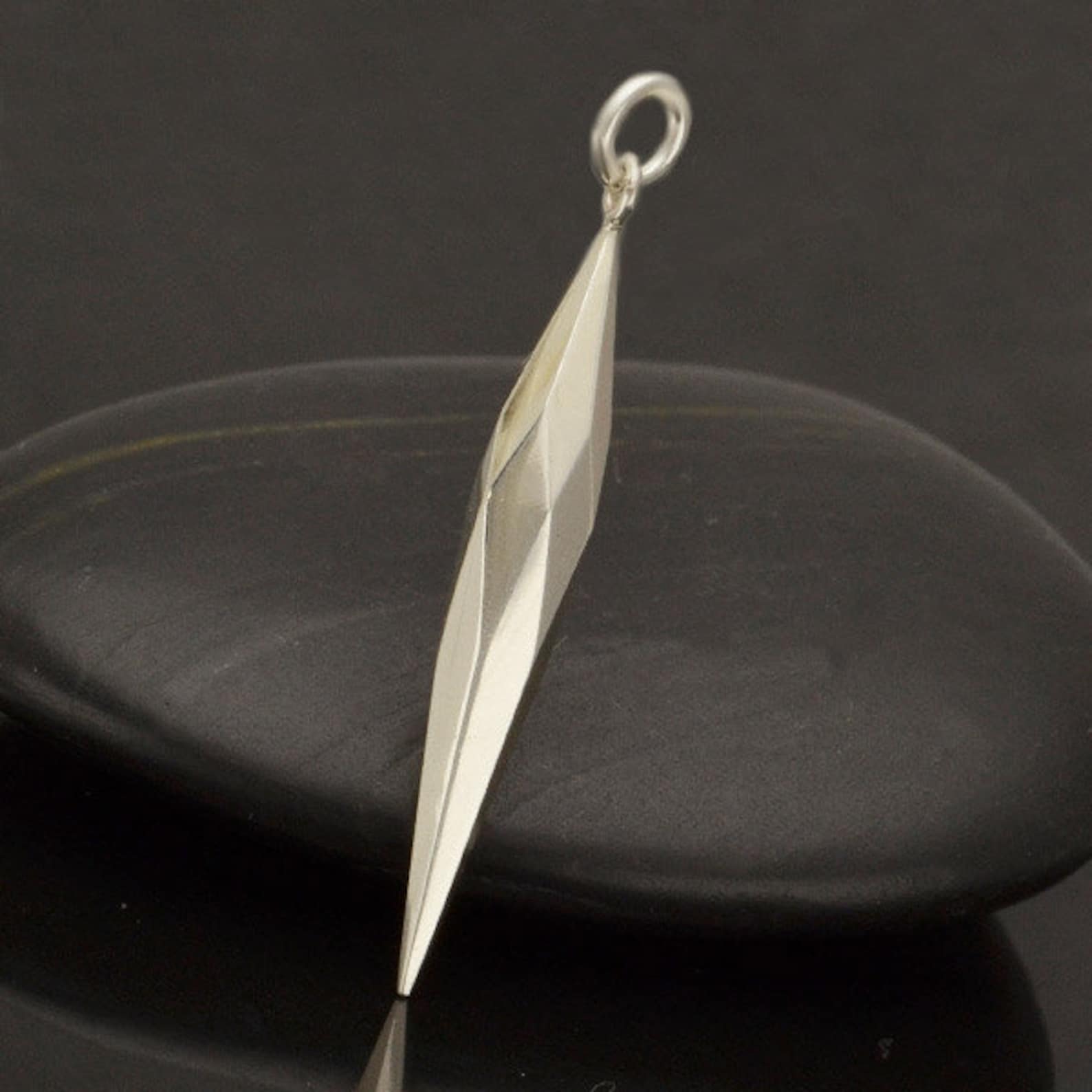 Sterling Silver Faceted Spike Spike Pendant Faceted Spike - Etsy
