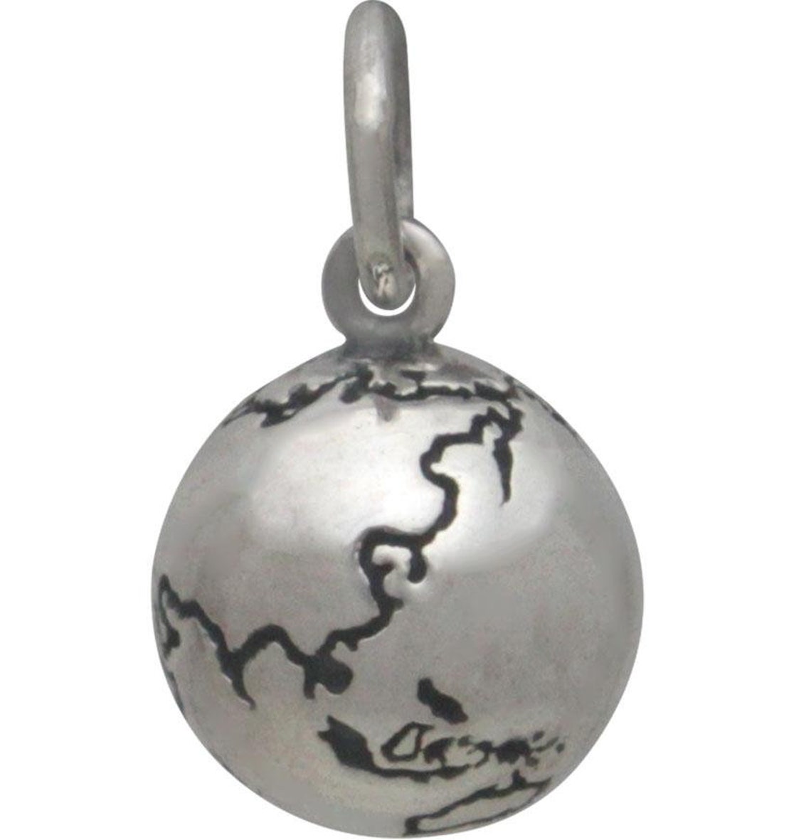 Sterling Silver 3D World Charm, 3D World, World Charm, Silver 3D World ...
