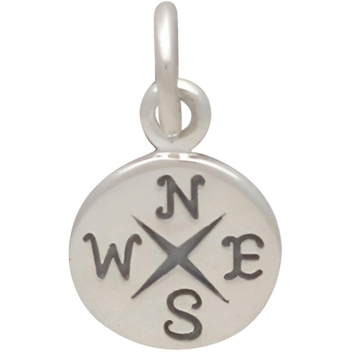 Sterling Silver Compass Dangle, Compass Charm, Nautical Charm, Compass ...