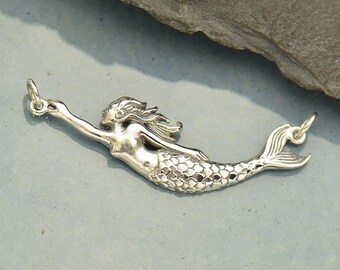 Silver Mermaid Charm - Etsy