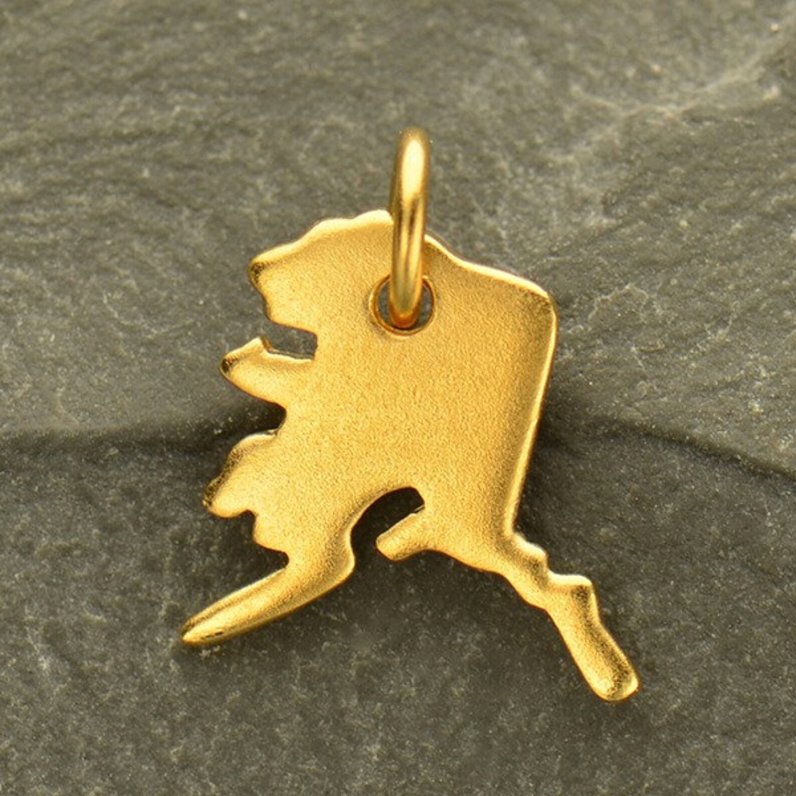 Sterling Silver Alaska State Charm Alaska Charm Gold Plate - Etsy
