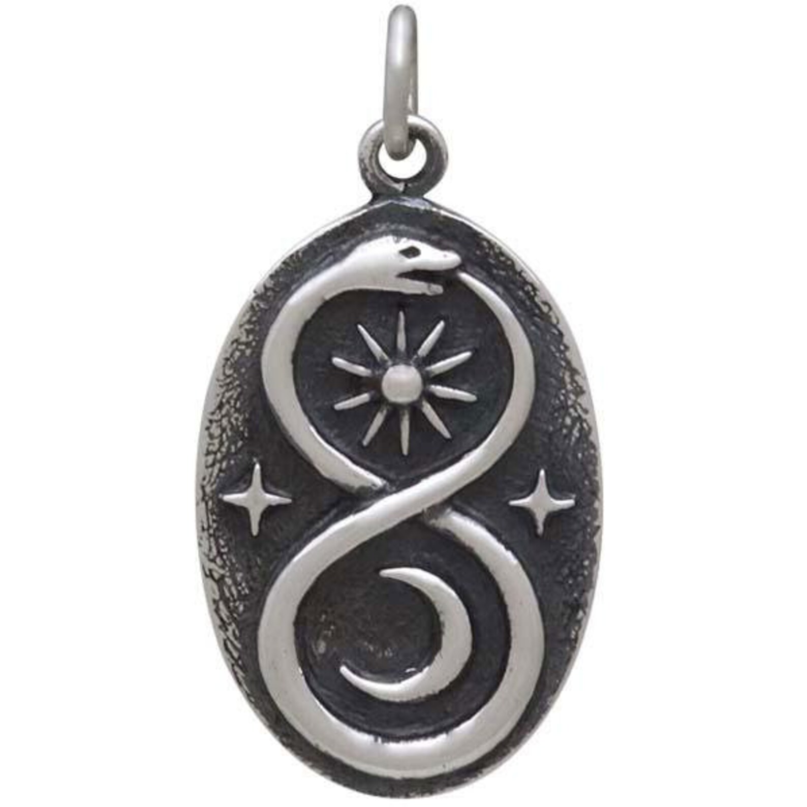 Silver Infinity Snake Pendant With Sun and Moon Snake - Etsy