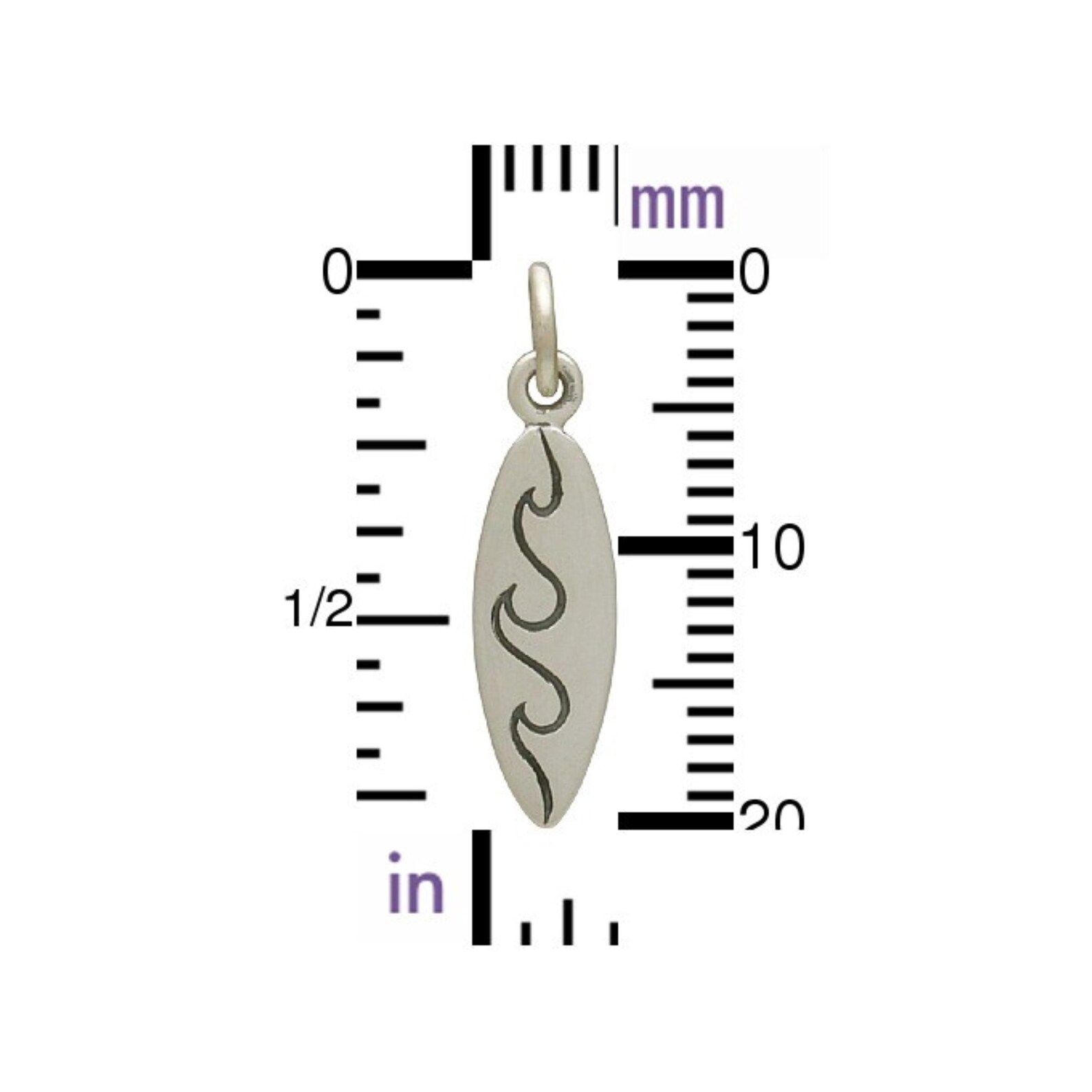Sterling Silver Surfboard Charm, Surfboard Jewelry, Silver Surfboard ...
