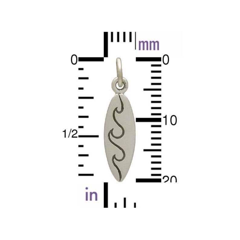 Sterling Silver Surfboard Charm, Surfboard Jewelry, Silver Surfboard ...