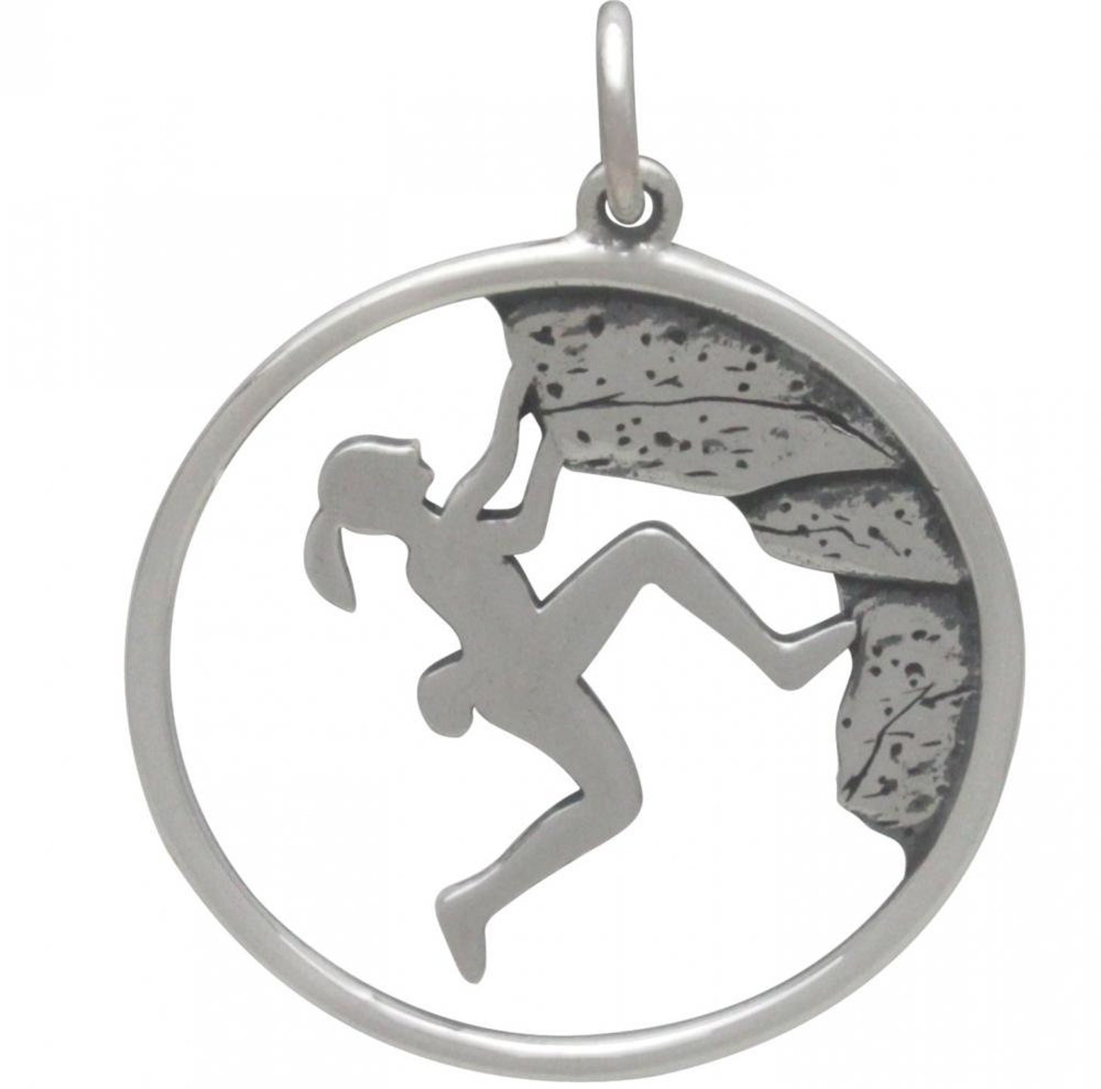 Sterling Silver Rock Climbing, Climbing Girl, Climbing Pendant, Rock ...