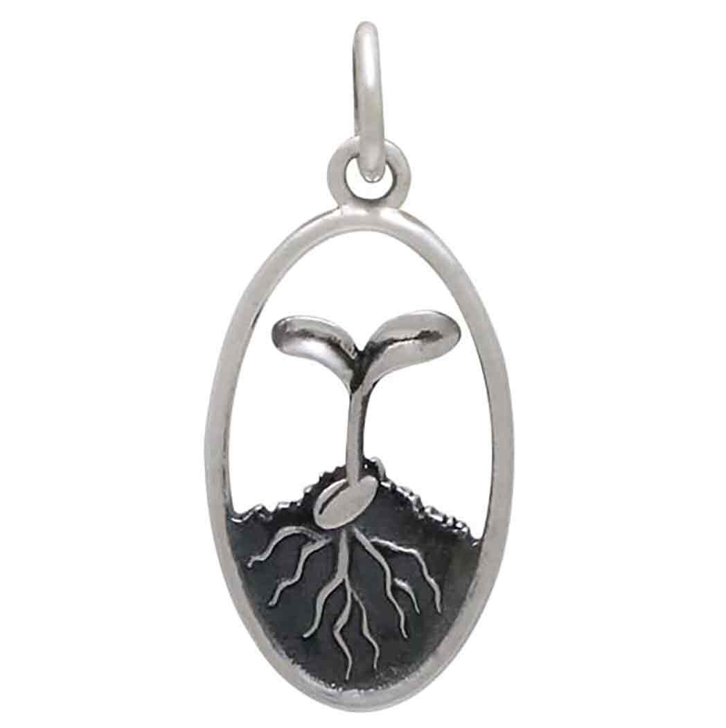 Sterling Silver Tiny Sprout Charm Plant Lover Gift Tiny Leaf - Etsy