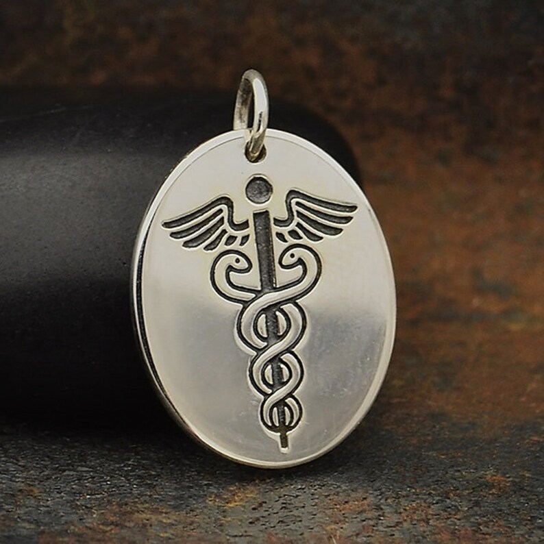 Caduceus Sterling Silver Charm EMT Paramedic Charm - Etsy