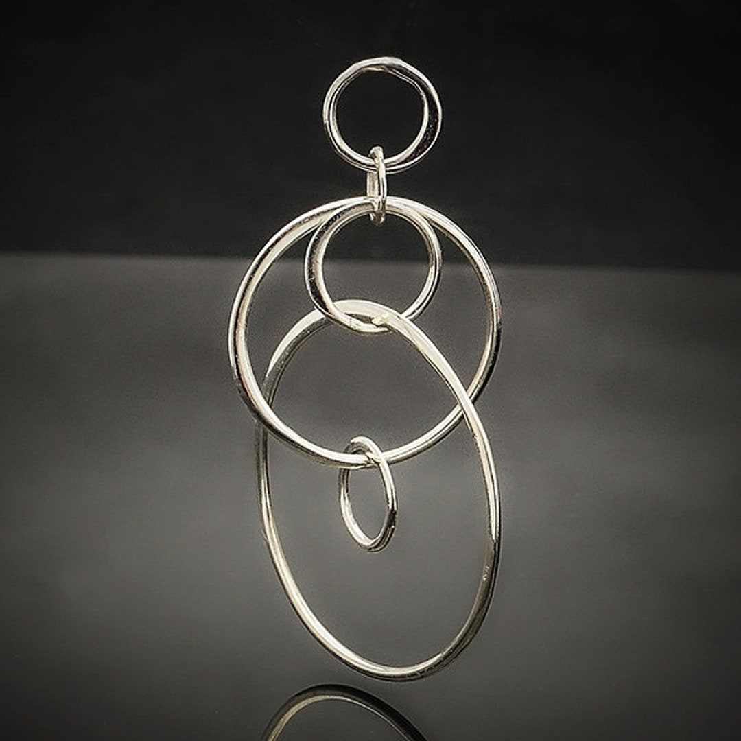 Sterling Silver Six Floating Circles Link Jewelry, Silver Circles Link ...