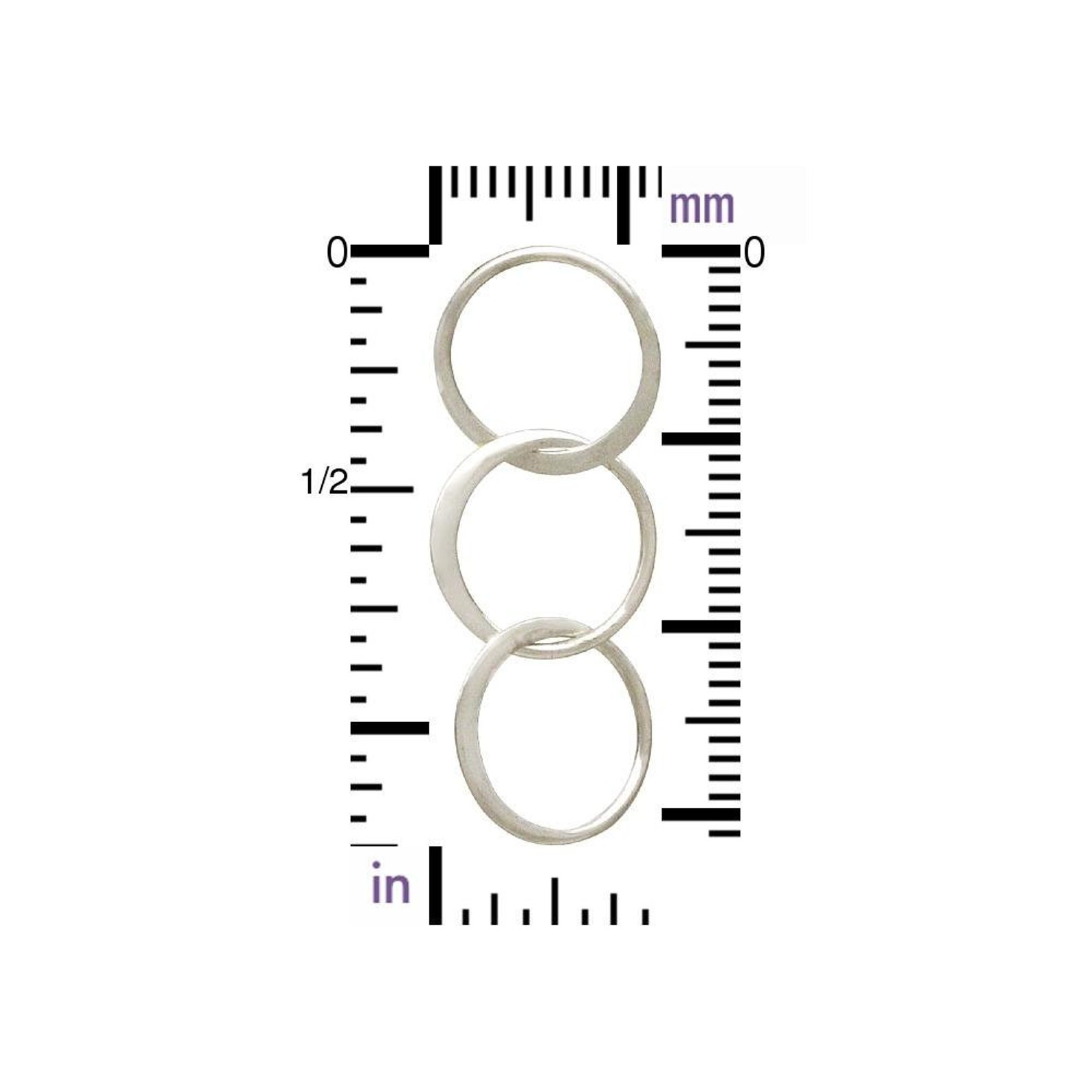 Sterling Silver Circle Link Chain, Segment Ring, Silver Findings ...