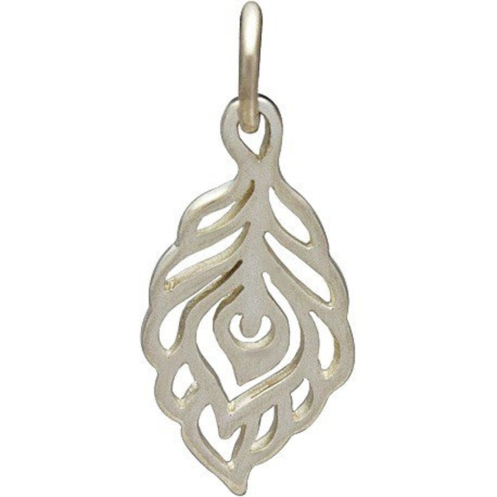 Sterling Silver Peacock Feather Charm Pendant Peacock | Etsy