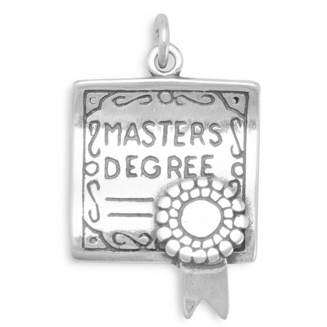 Sterling Silver Masters Degree Charm, Graduation Jewelry, Graduation ...