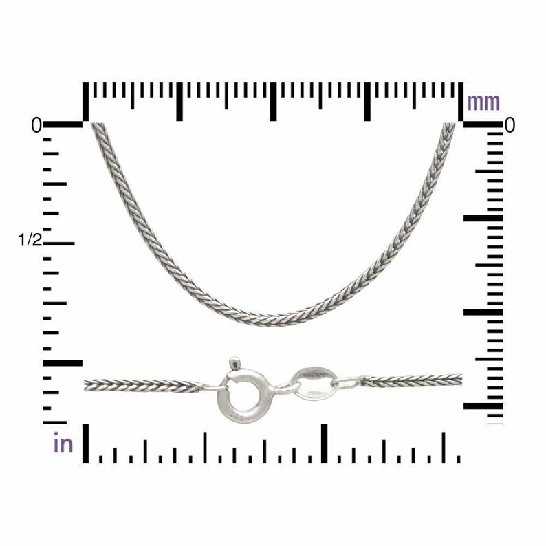 Sterling Silver Round Foxtail Chain, Foxtail Chain, Round Chain, Silver ...