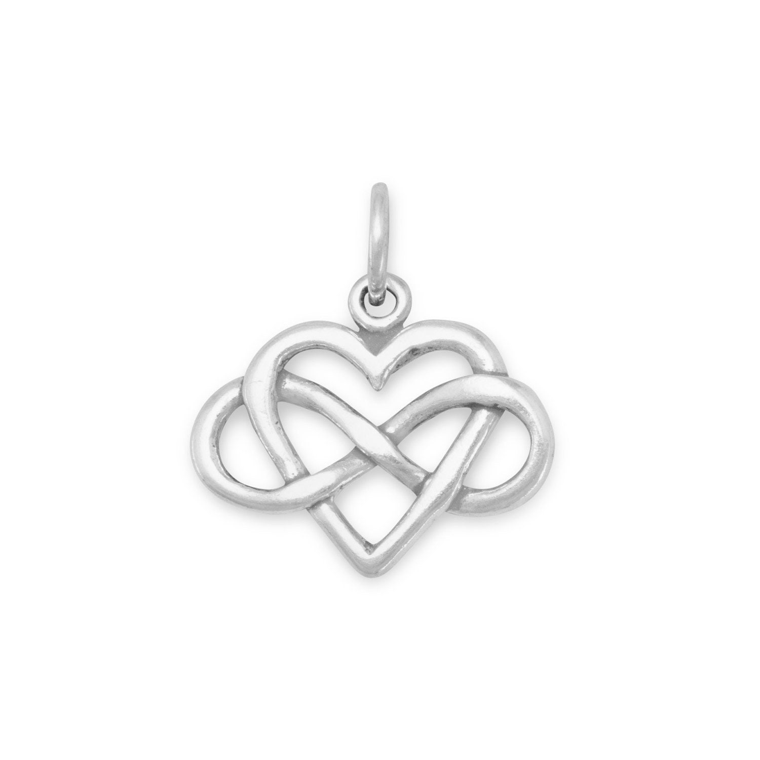 Sterling Silver Infinity Heart Charm Infinity Charm Heart - Etsy