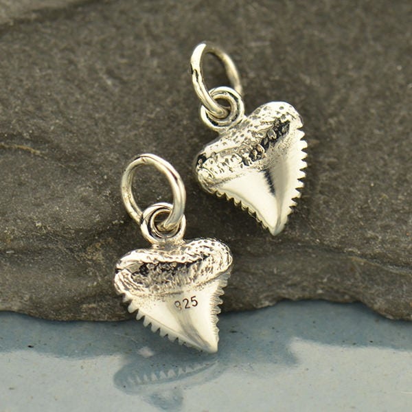 Sterling Silver Shark Tooth Shark Charm Small Shark Charm - Etsy