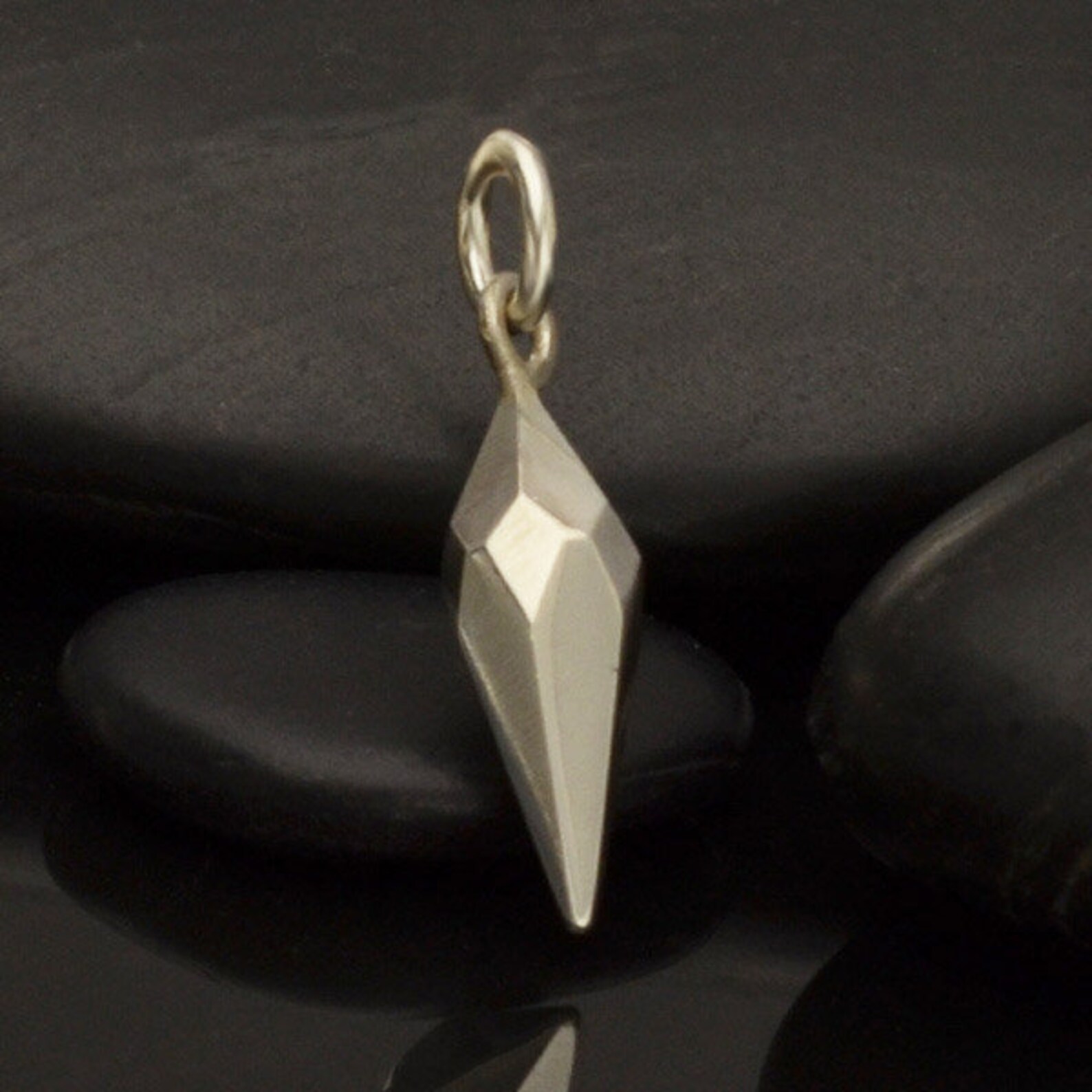 Sterling Silver Faceted Spike Spike Pendant Faceted Spike - Etsy