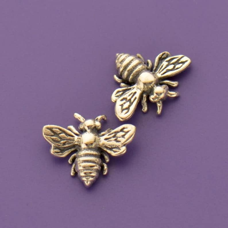 Sterling Silver Honey Bee Charm Charm Embellishment Nature - Etsy