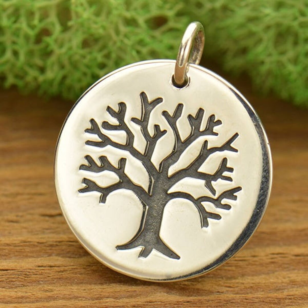 Sterling Silver Etched Tree, Tree of Life, Tree of Life Charm, Silver ...
