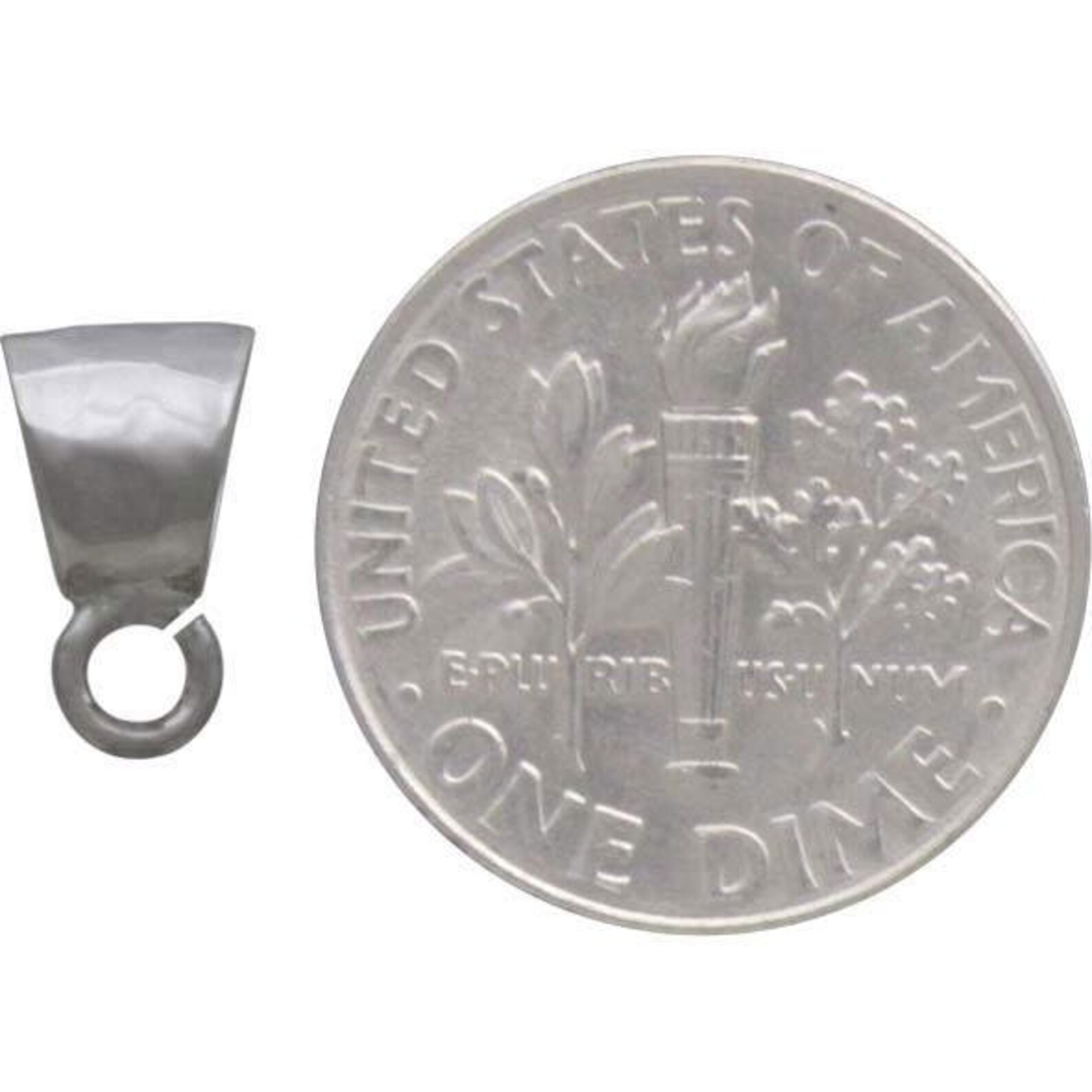 Pendant Bail Front Facing Ring, Hammered Finish Bail, DIY Jewelry ...