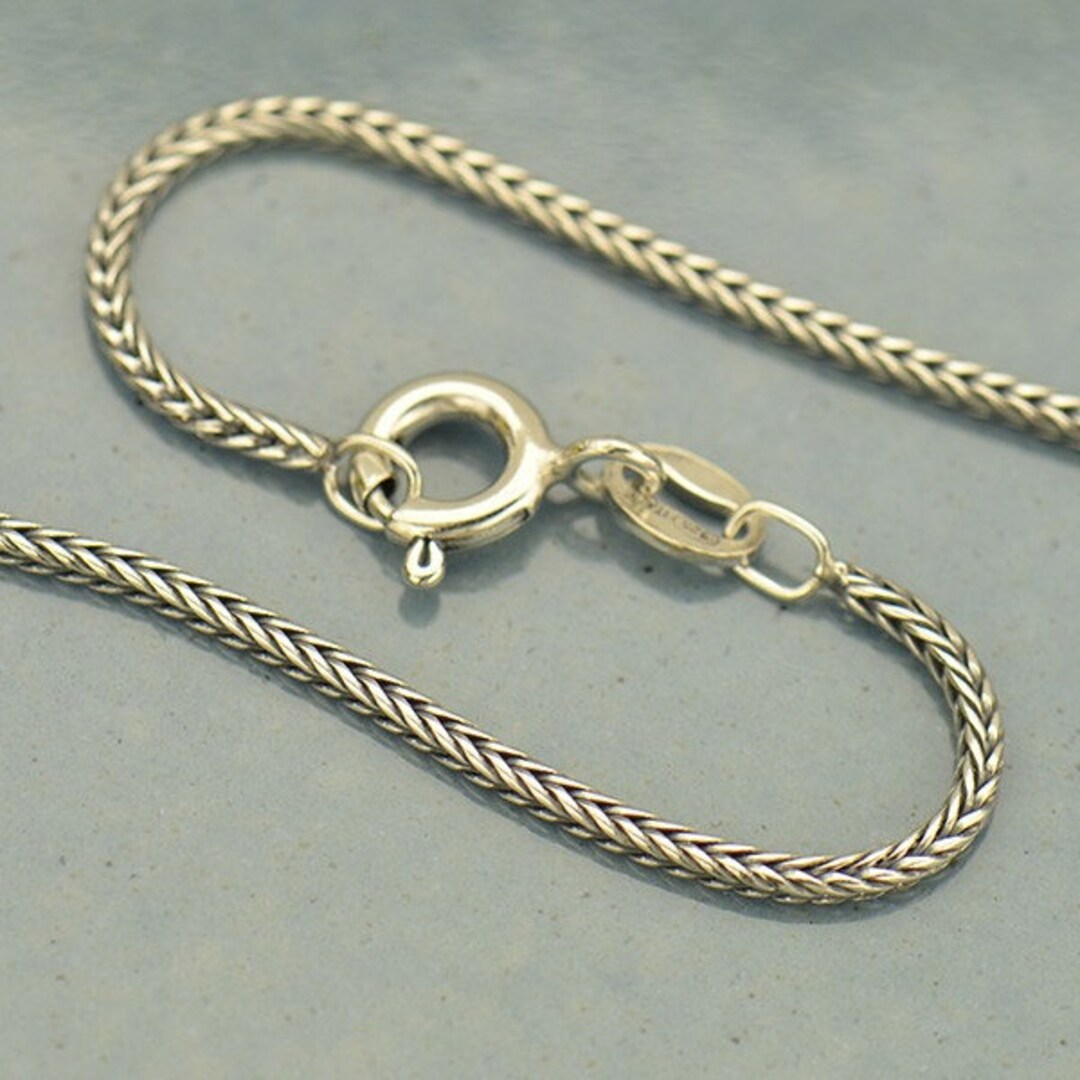 Sterling Silver Round Foxtail Chain, Foxtail Chain, Round Chain, Silver ...