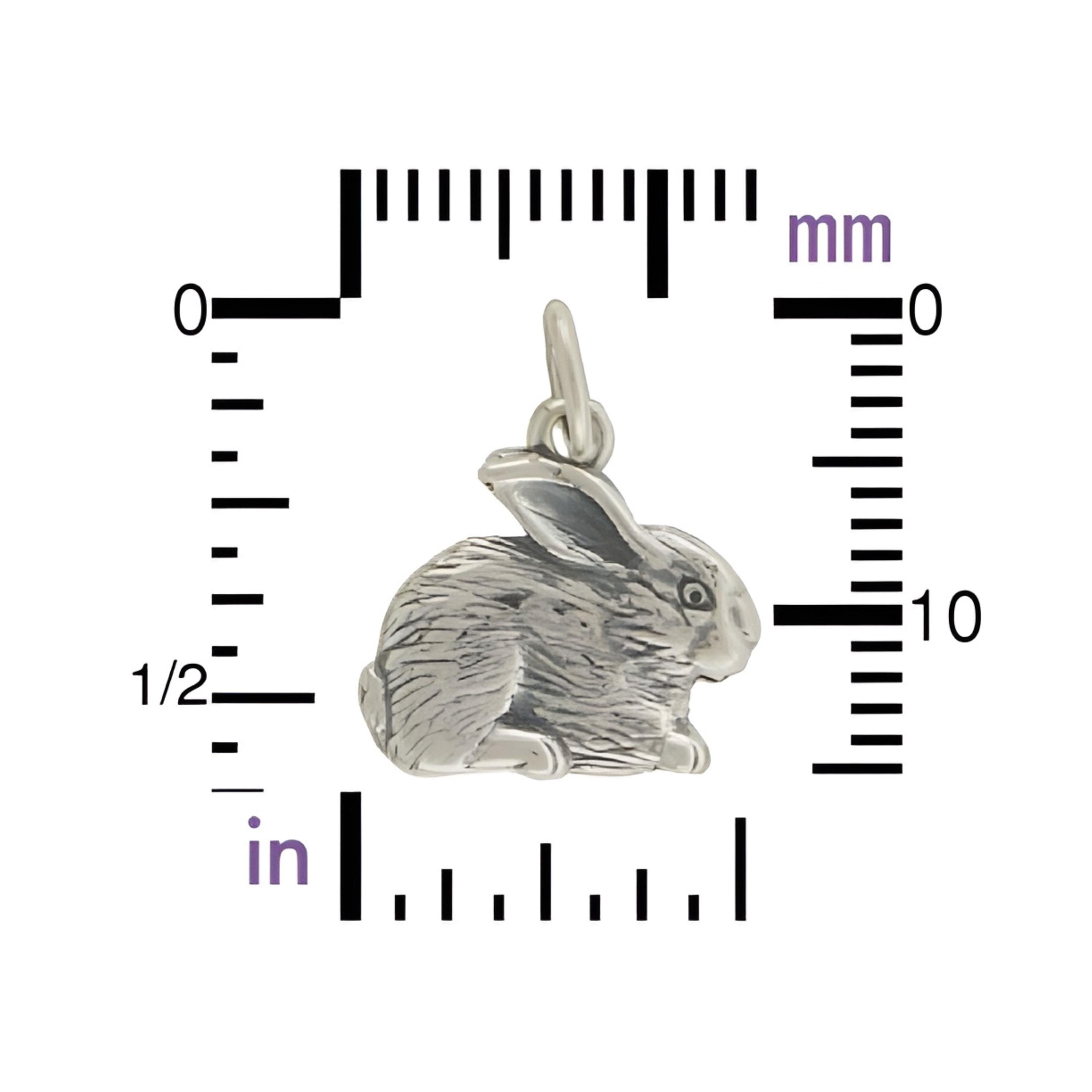 Sterling Silver Realistic Rabbit Charm, Bunny Charm, Animal Charm ...