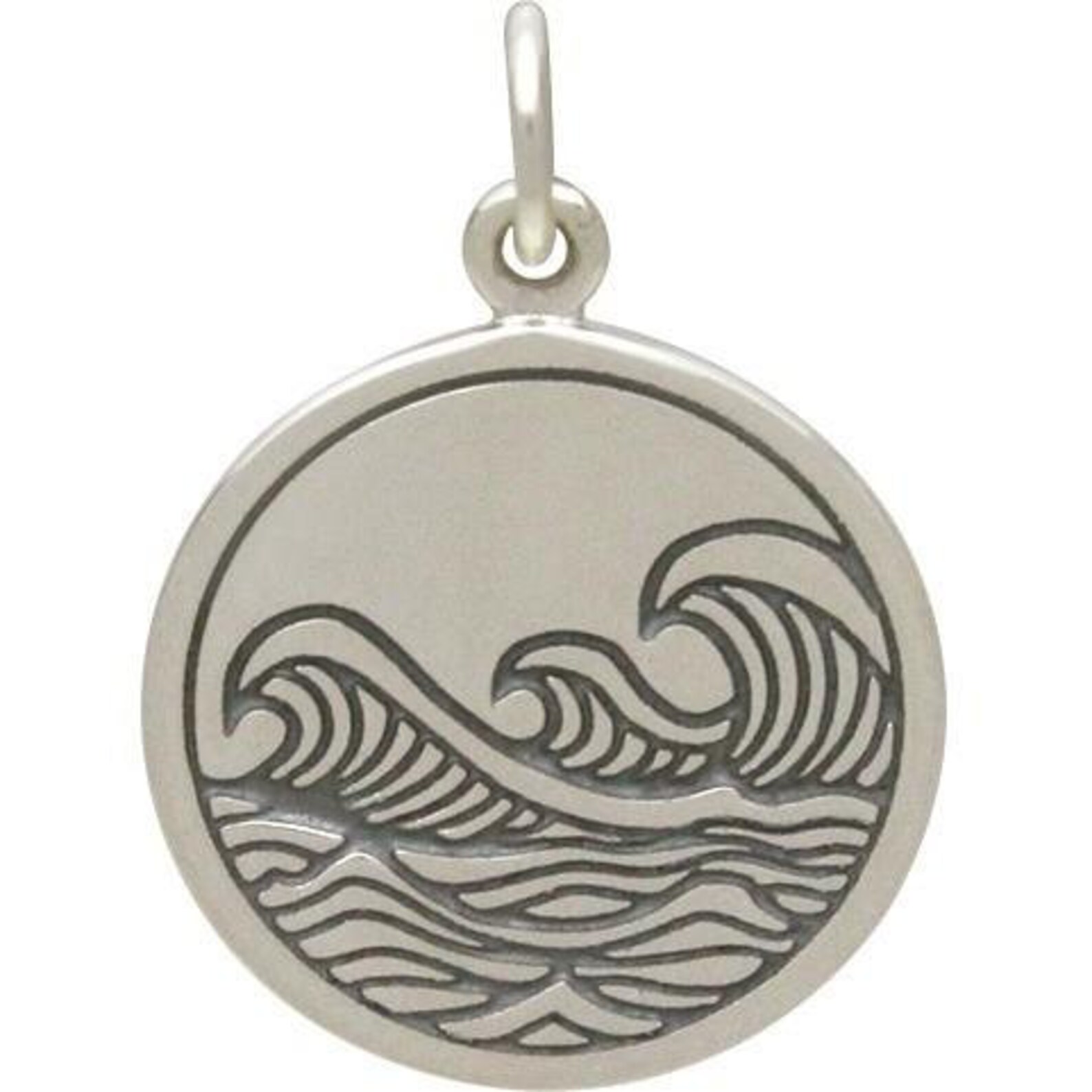 Sterling Silver Ocean Wave Etched Ocean Pendant Etched Wave - Etsy