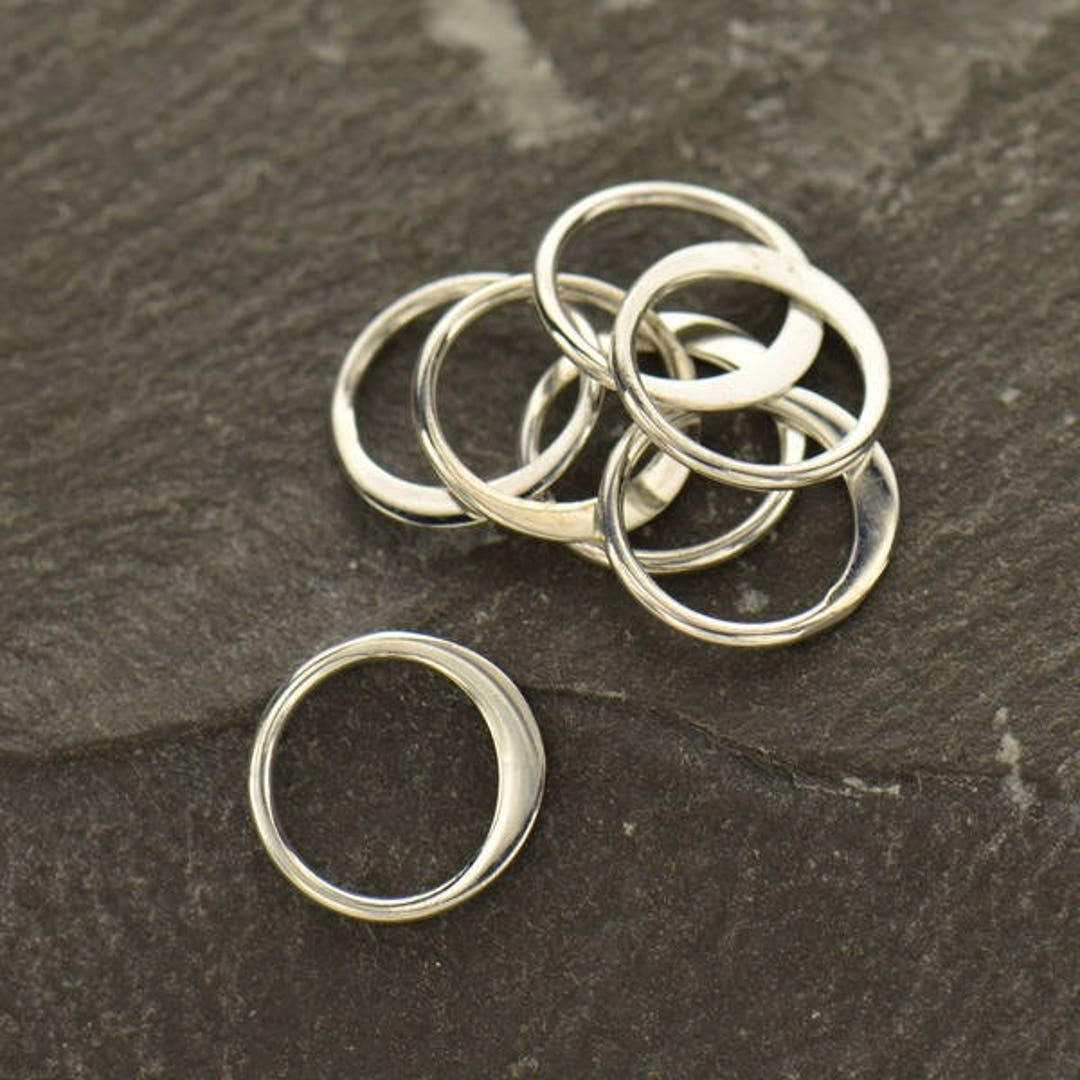 Sterling Silver Hammered Circle Links: X-small Jewelry Supplies - Etsy